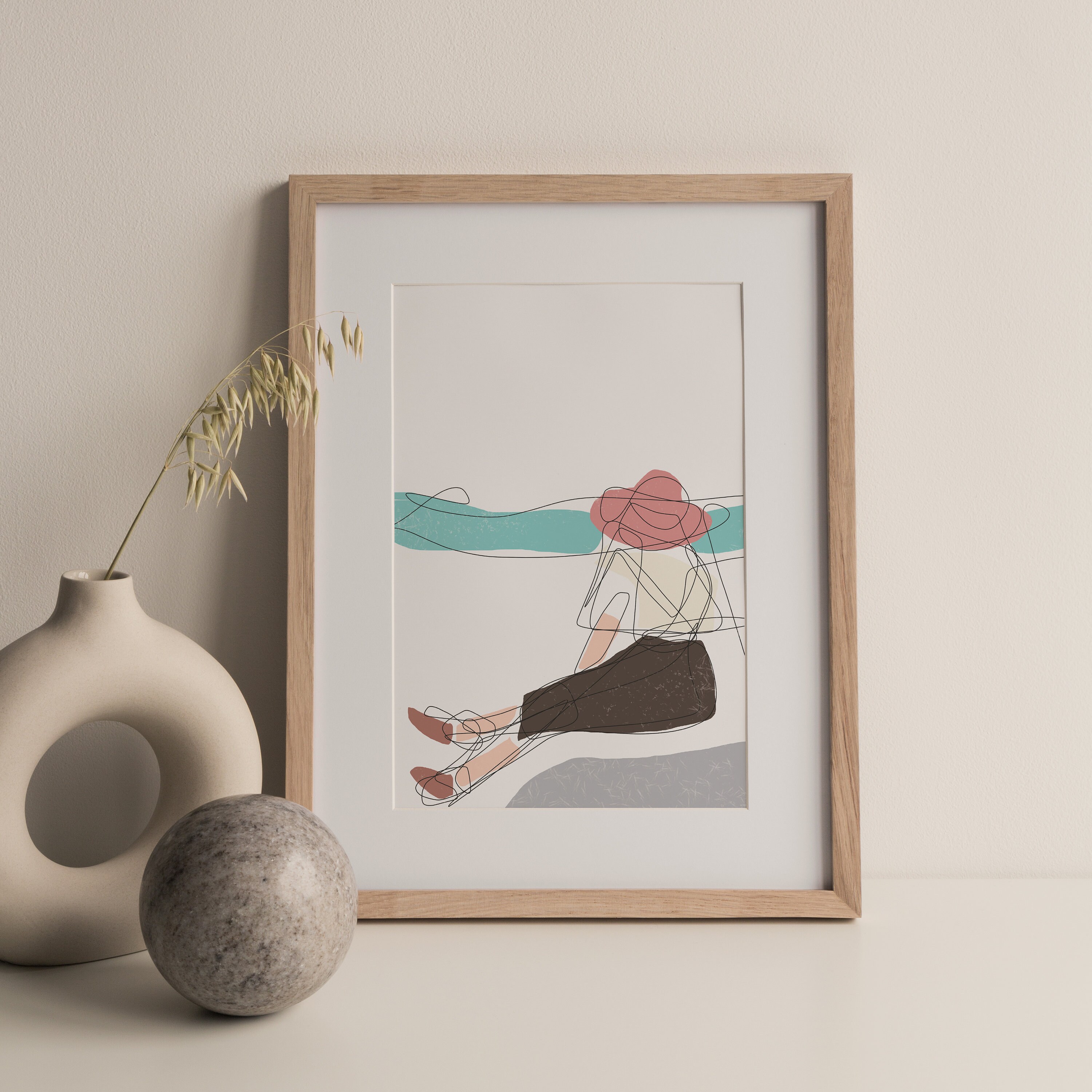 Girl Line Drawing | Instant Digital Download | Cute Girl Print ...