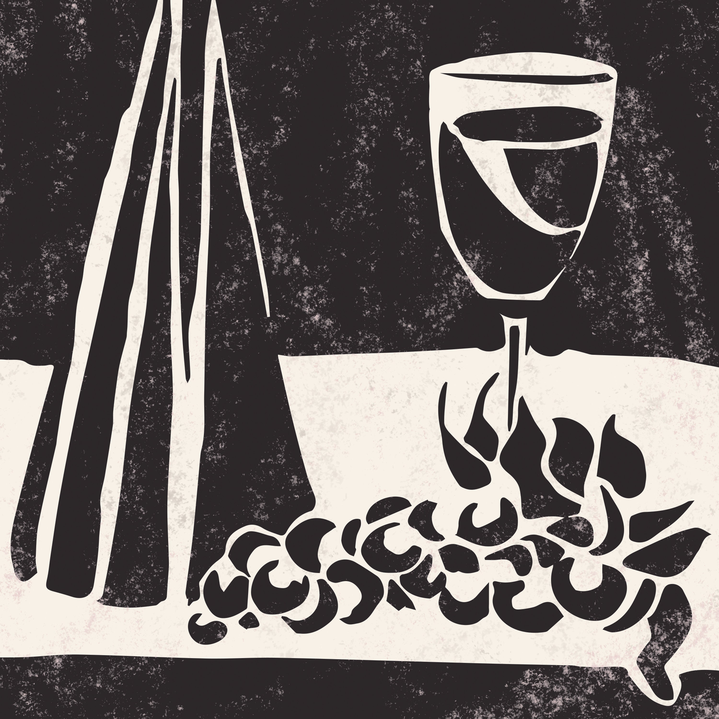 Linoprint Digital Art Print Linocut Style Wine Printable - Etsy