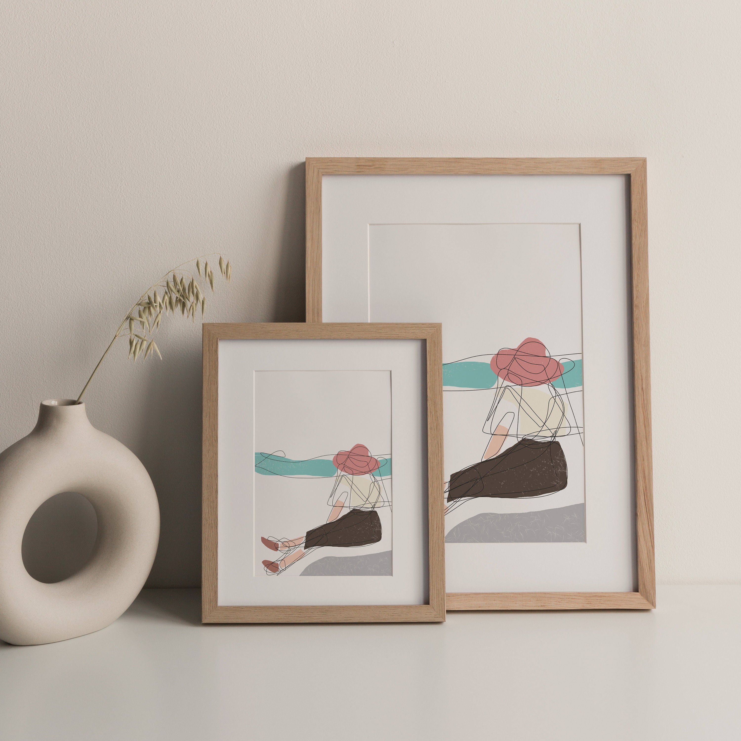 Girl Line Drawing | Instant Digital Download | Cute Girl Print ...
