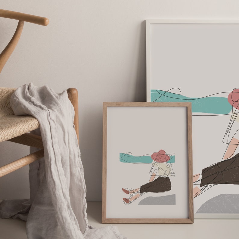 Girl Line Drawing | Instant Digital Download | Cute Girl Print ...