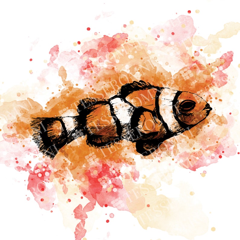 Clownfish Print Watercolor Print Animal Print Wall Art - Etsy