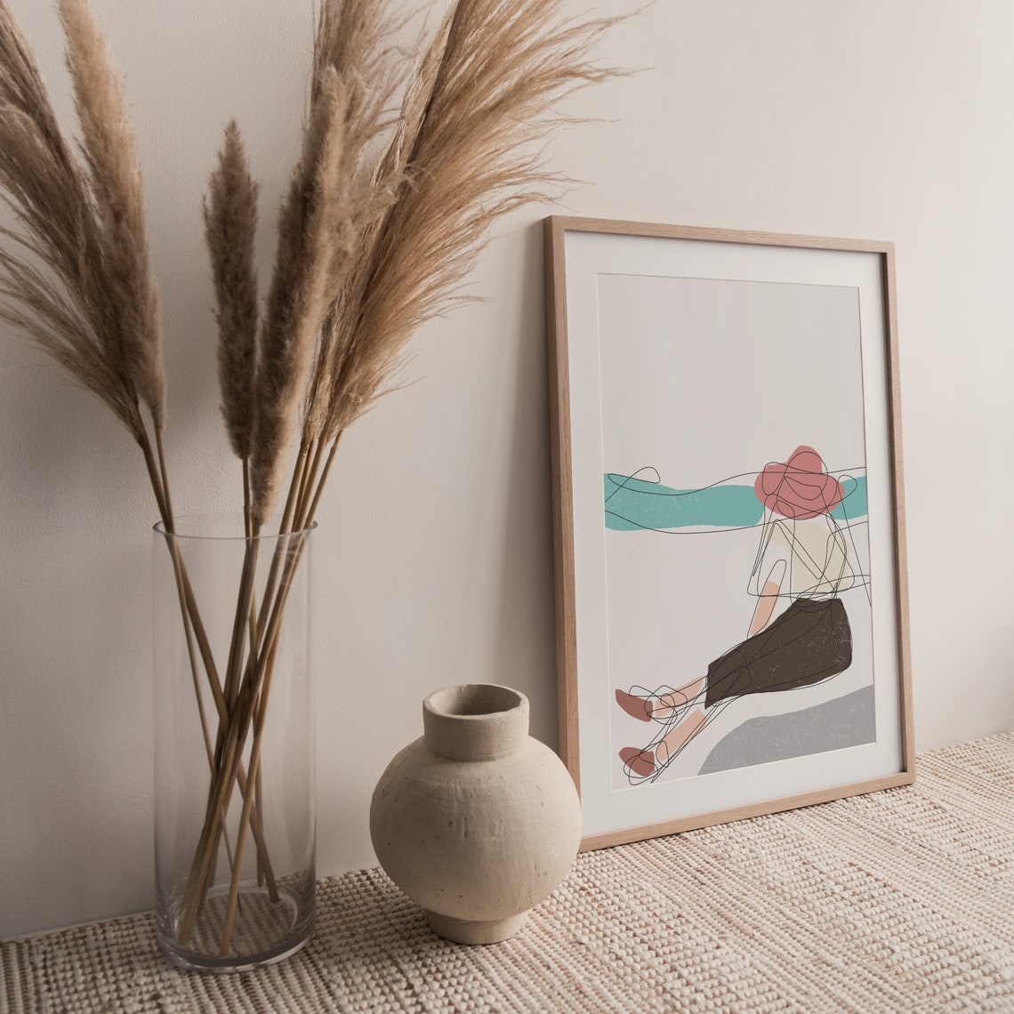 Girl Line Drawing Instant Digital Download Cute Girl Print - Etsy