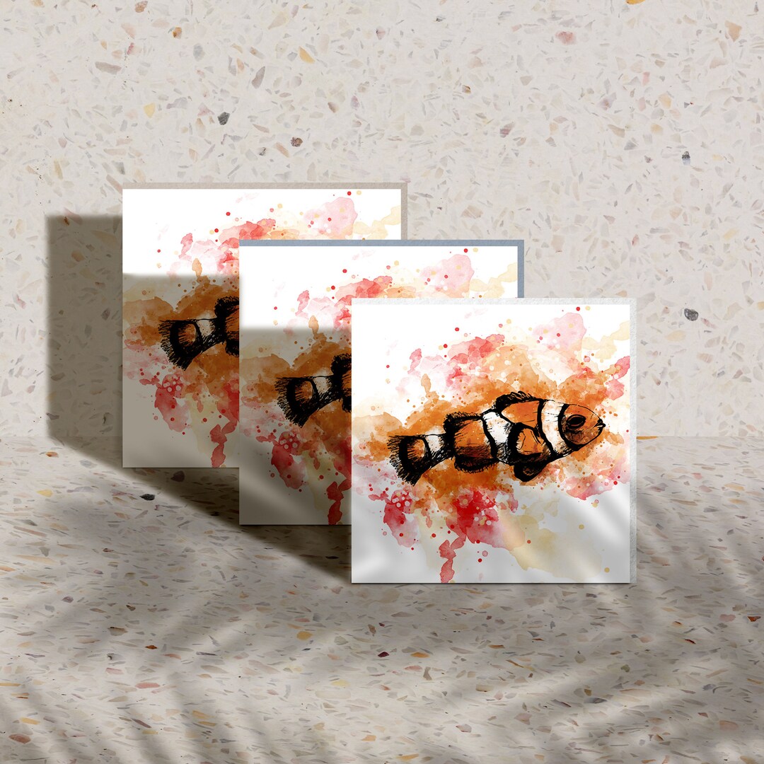 Clownfish Print, Watercolor Print, Animal Print, Wall Art, Clownfish ...