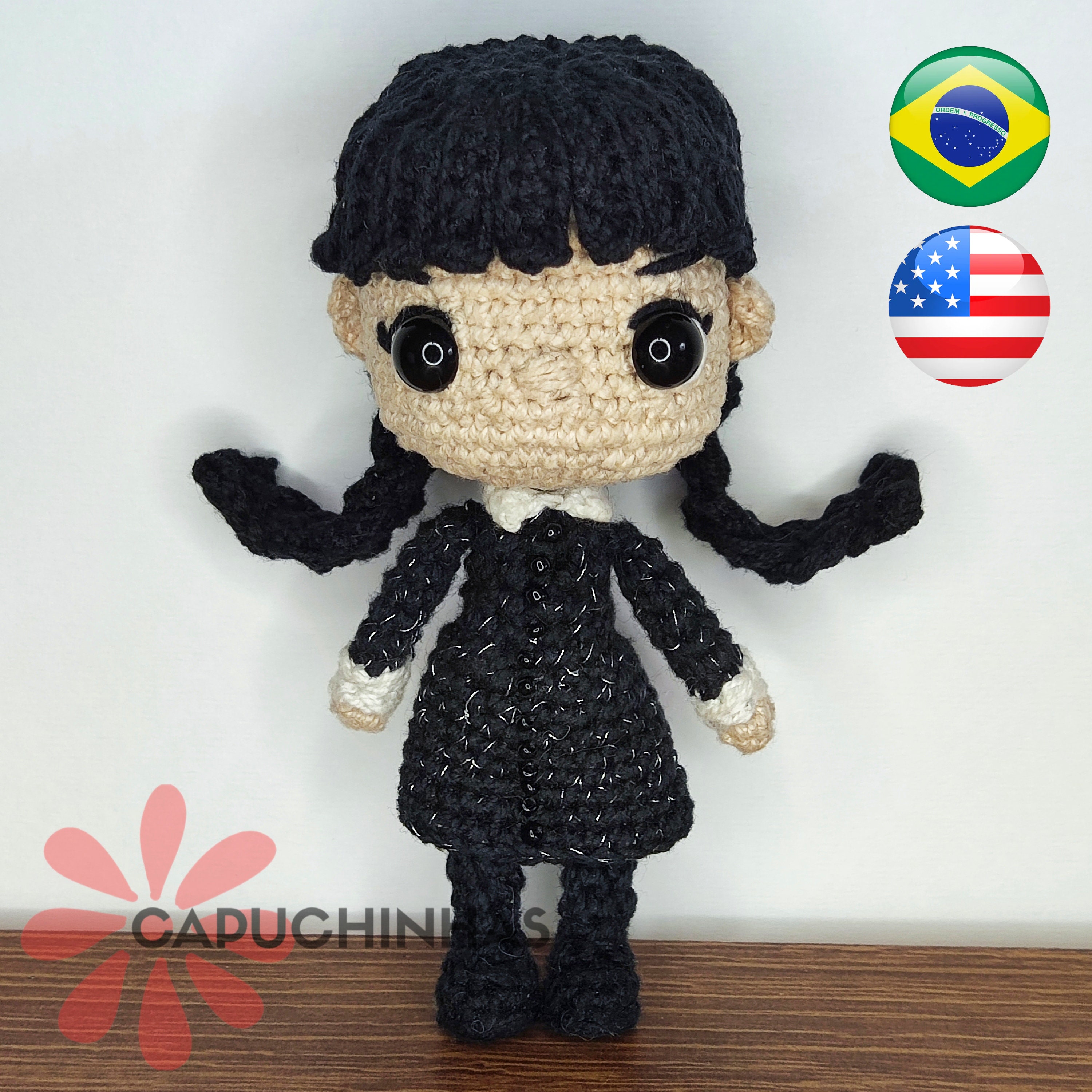 Wednesday Addams Amigurumi Pattern Pdf Donwload PT-BR EN - Etsy
