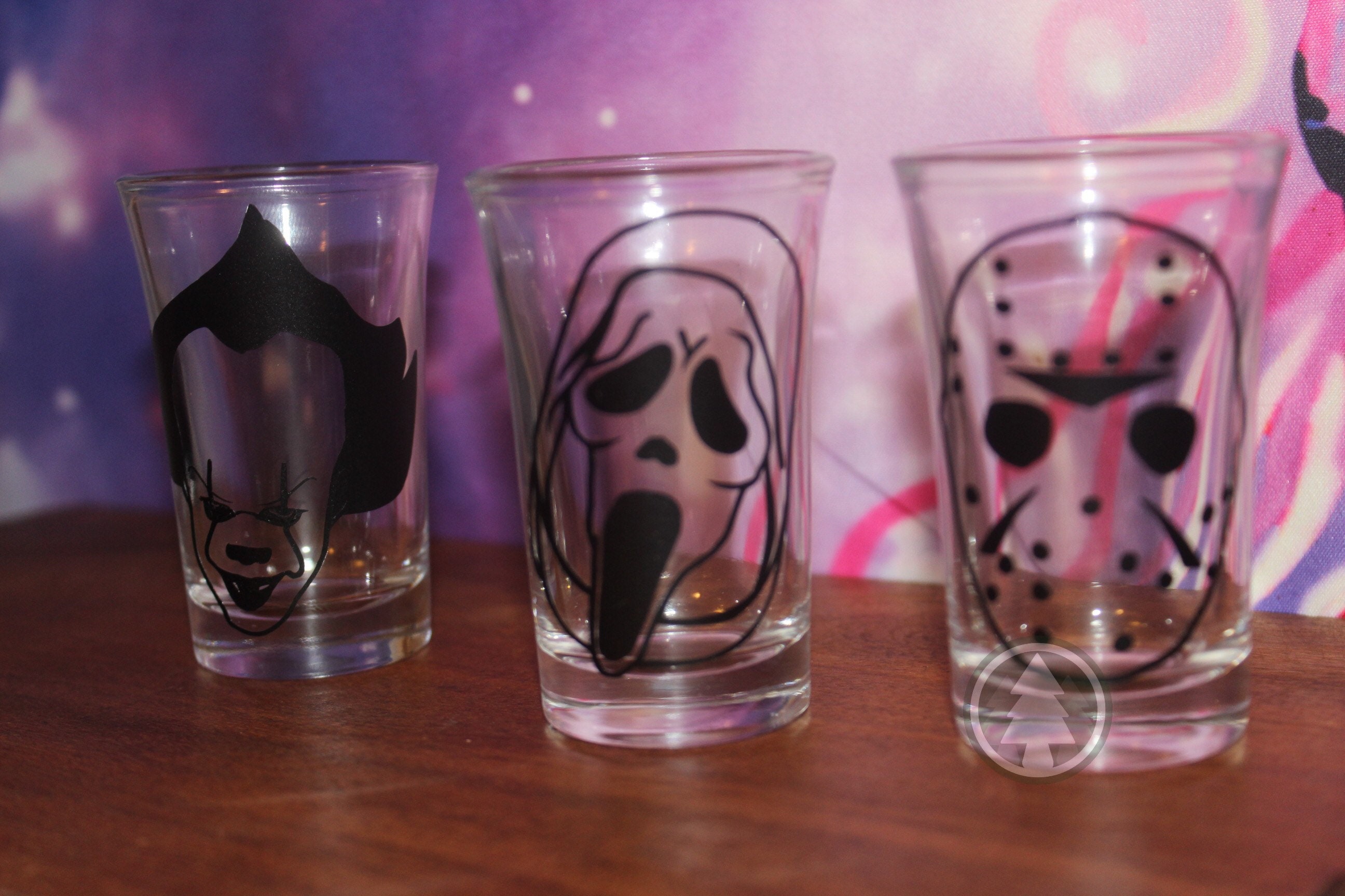 A Deadly Trio Shot Glass Set Horror Shot Glass Halloween Shot Glass ...