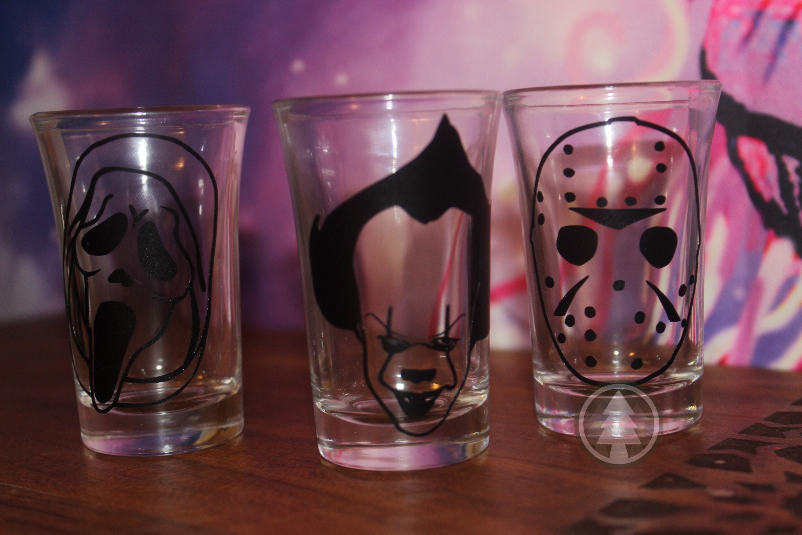 A Deadly Trio Shot Glass Set Horror Shot Glass Halloween Shot Glass ...
