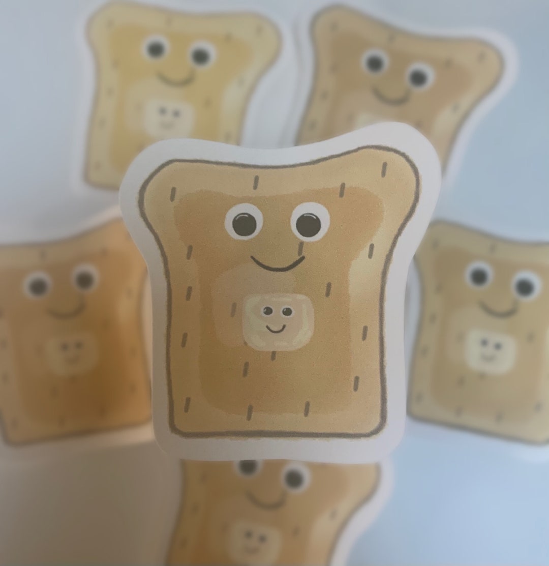Buttered Toast Sticker - Etsy
