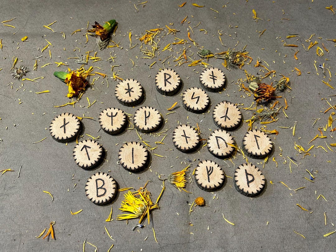 Younger Futhorc Rune Set on Service Berry Wood! - Etsy