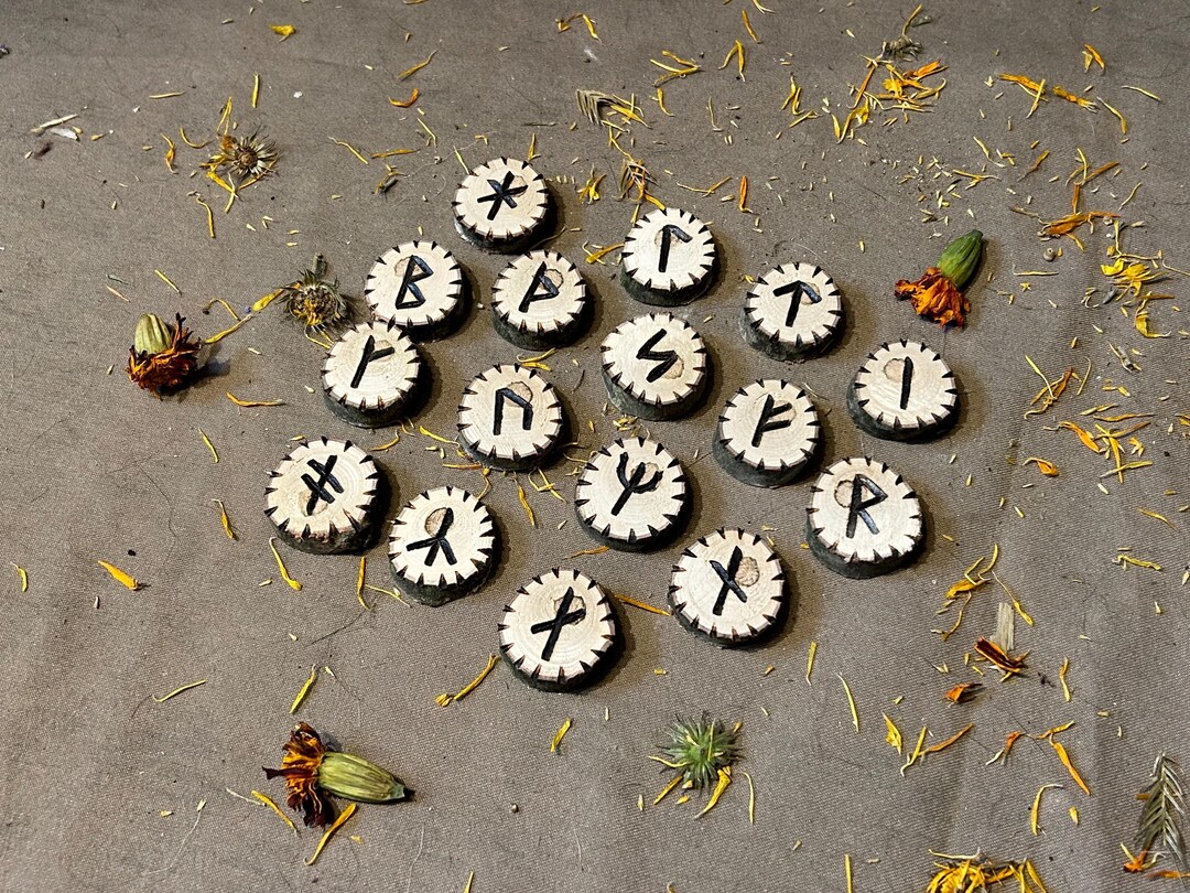 Younger Futhorc Rune Set on Black Cherry Wood! - Etsy
