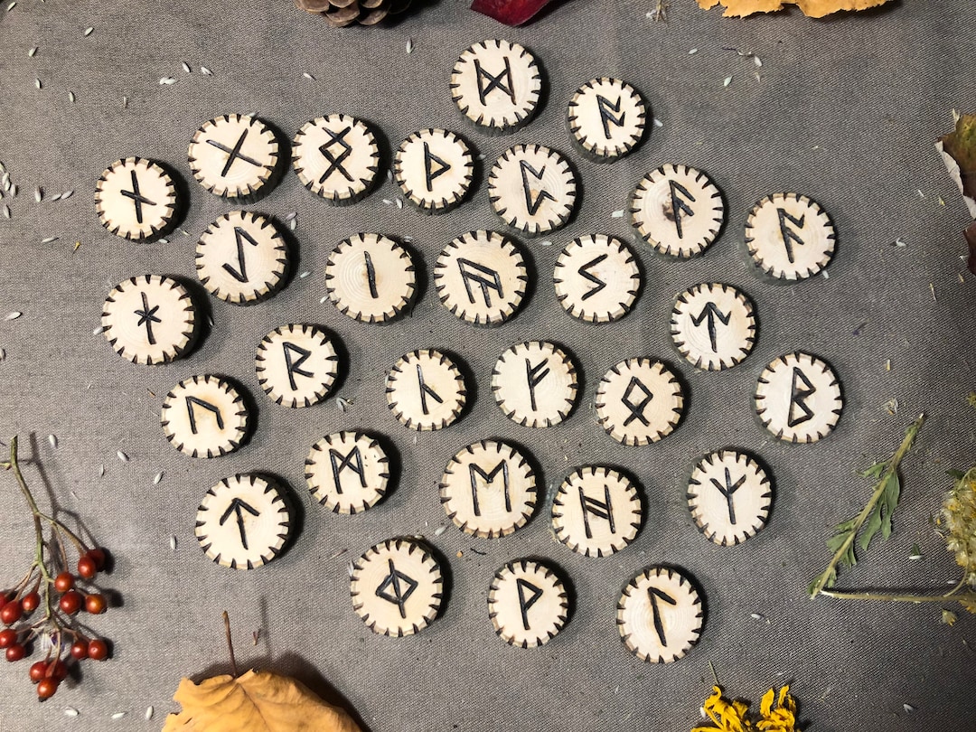 Anglo-saxon Futhorc Rune Set on Shagbark Hickory - Etsy