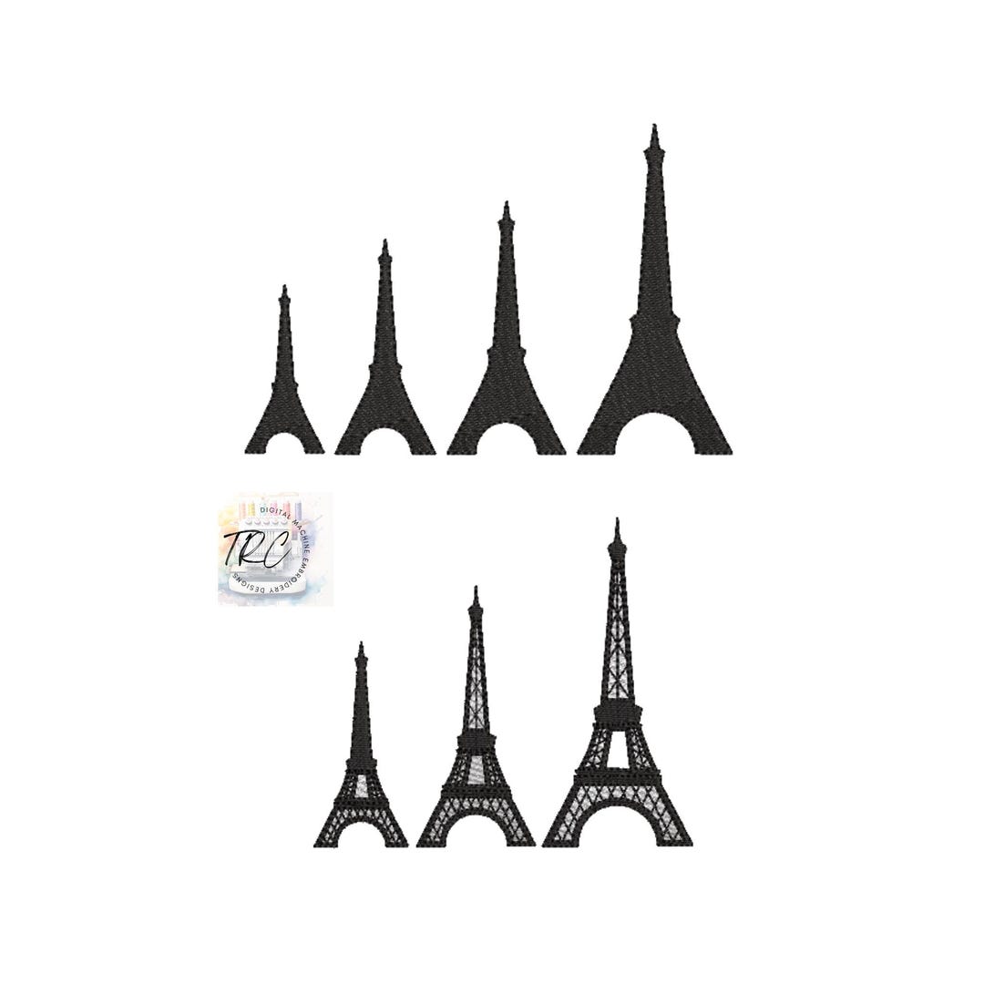 Eiffel Tower Mini Embroidery Design Fill Stitch 5 Sizes - Etsy