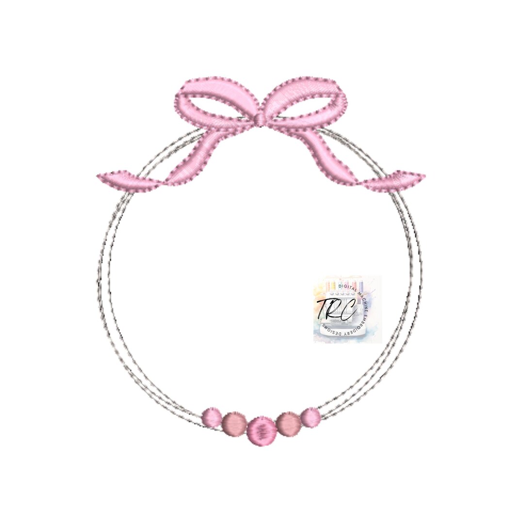 Bow Monogram Frame Embroidery Design - Etsy