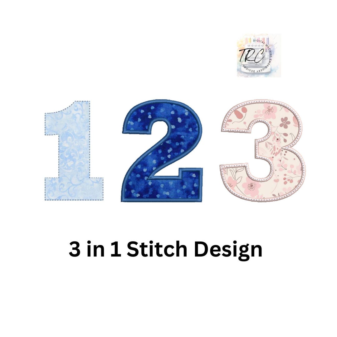 Basic Numbers Set 3 Styles in One, 7 Sizes, Embroidery Design - Etsy