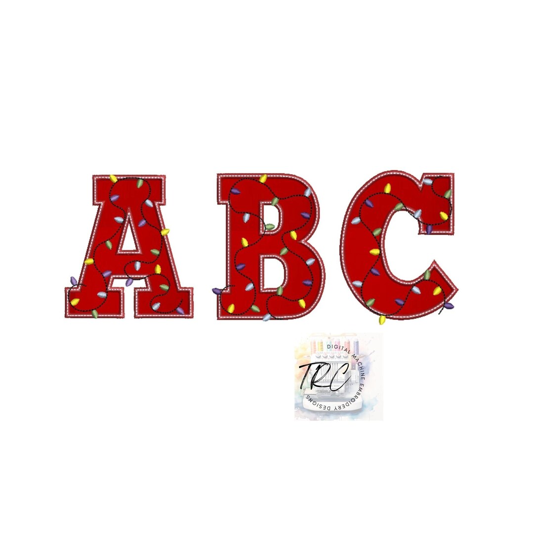 Christmas Lights Applique Font Embroidery Design, Digital Download, BX ...