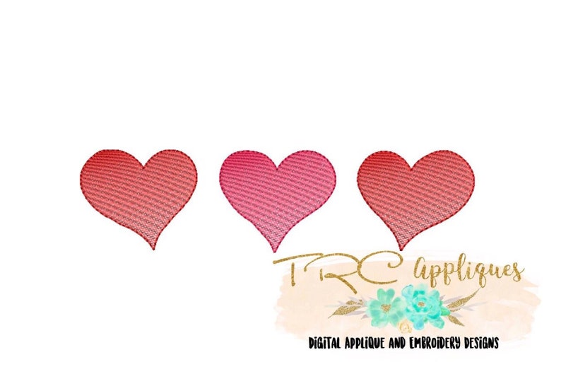 Hearts 3 in a Row Sketch Design Valentines Day Machine - Etsy