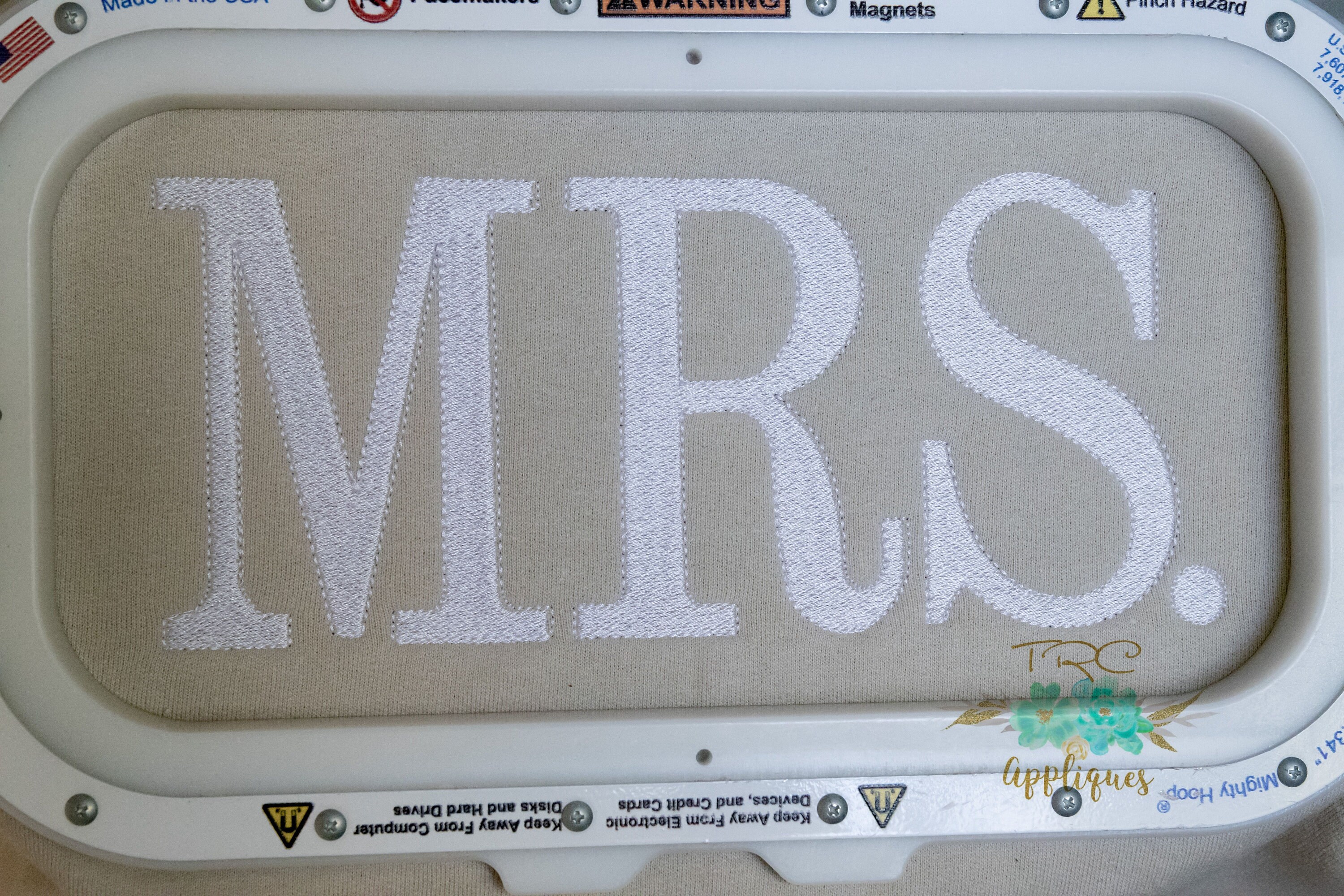 Mrs Embroidery Design Fill Stitch 7 Different Sizes - Etsy