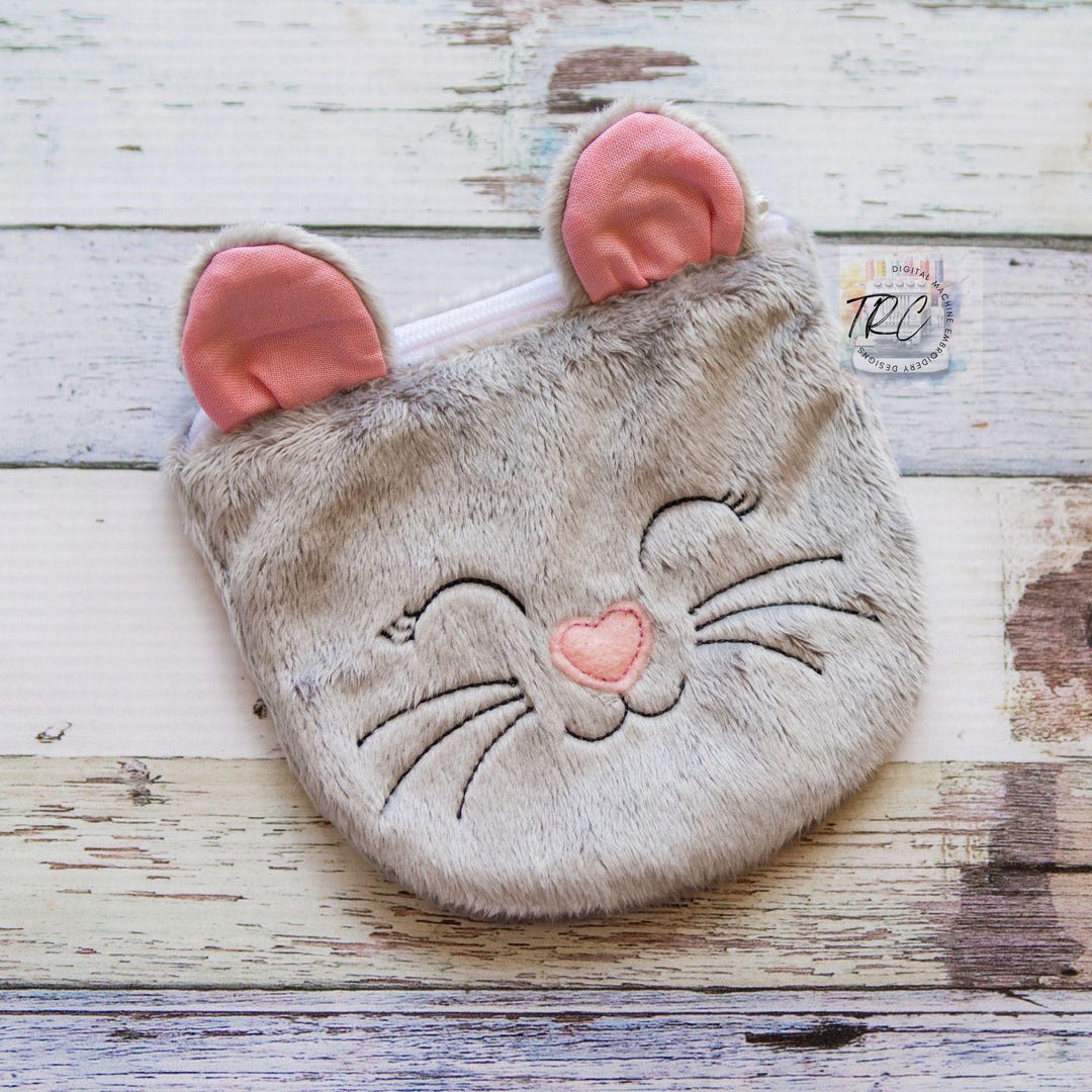Kitty Zipper Bag ITH, Cat Handbag ITH, 4 Different Sizes - Etsy