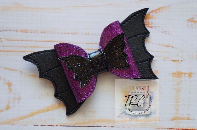ITH Bat Bow Embroidery Design, Halloween Bow in the Hoop - Etsy