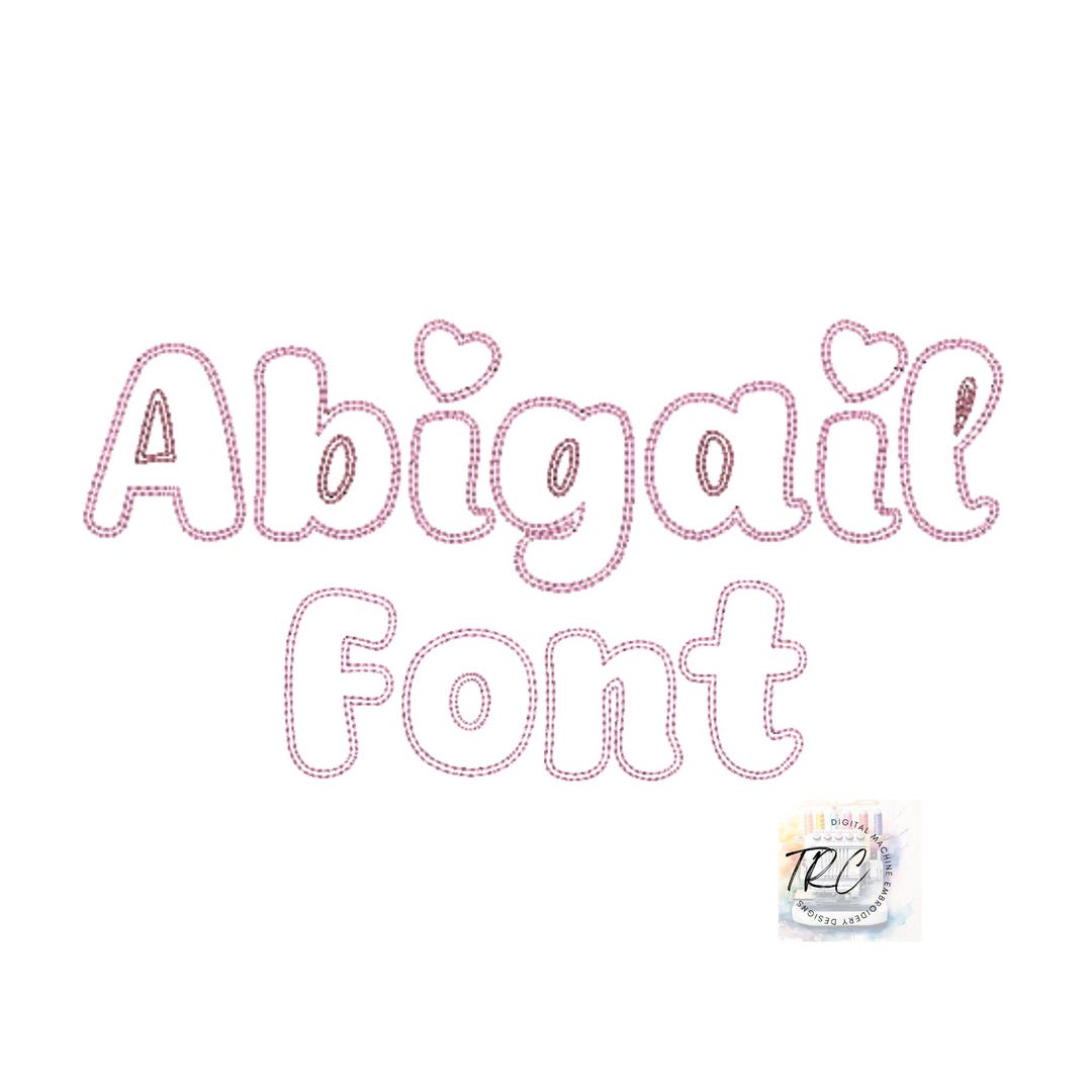 Abigail Font, Double Bean Applique Stitch Embroidery Design - Etsy