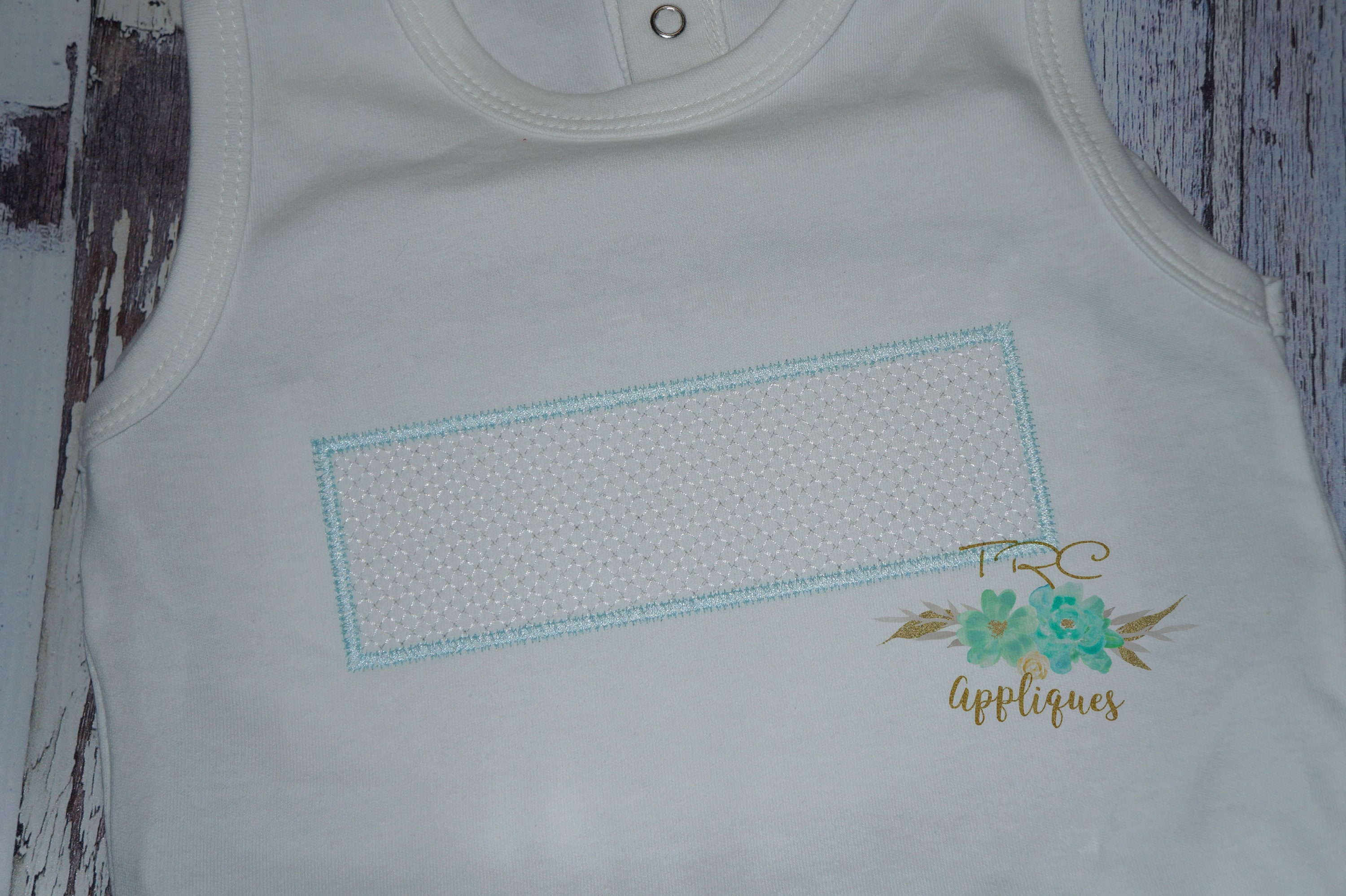 Smoked Frame Smocked Name Tag Monogram Frame Embroidery - Etsy