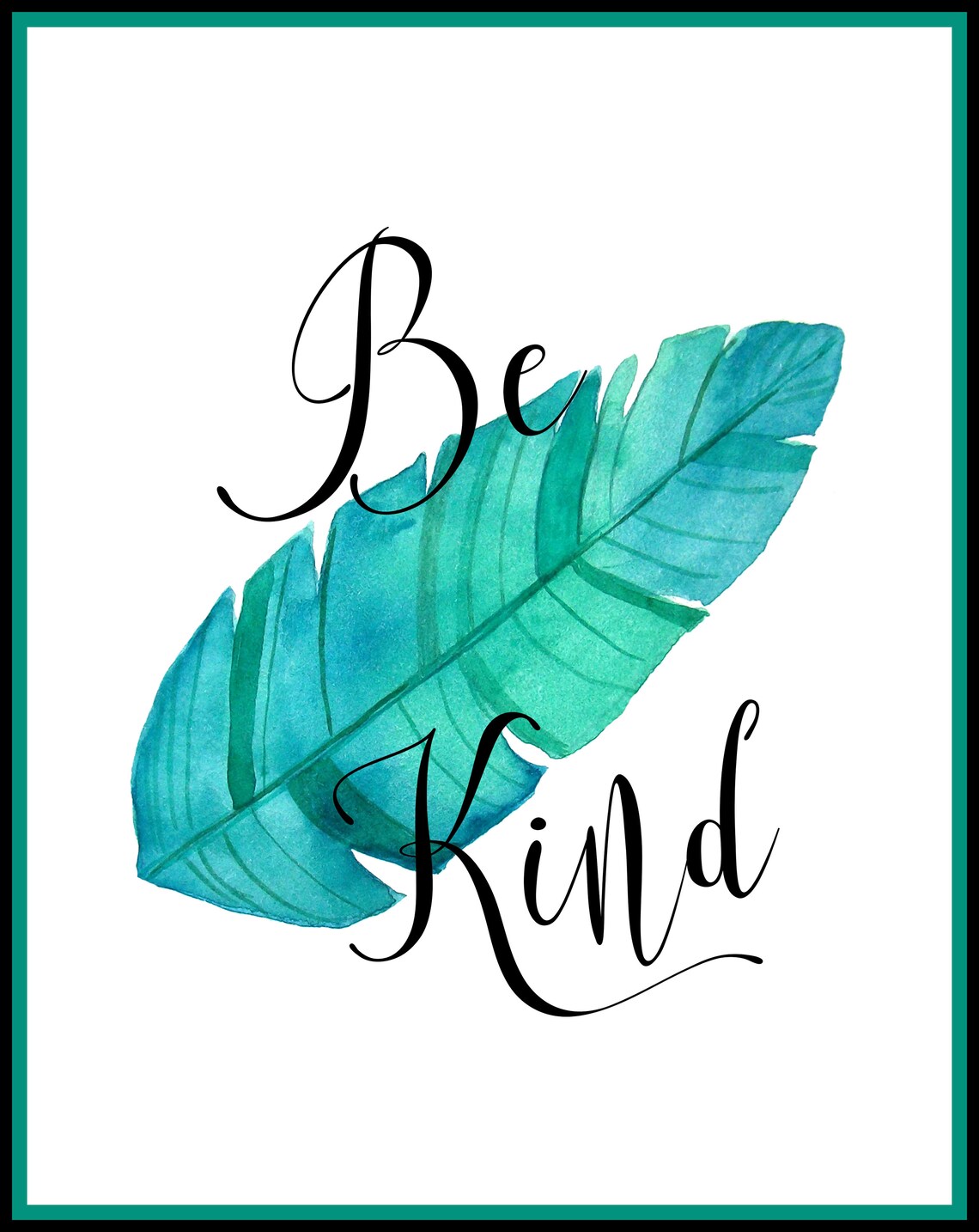 Be Kind Feather Instant Digital Download Boho Printable Wall - Etsy