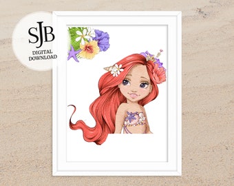 Red Head Mermaid - Etsy