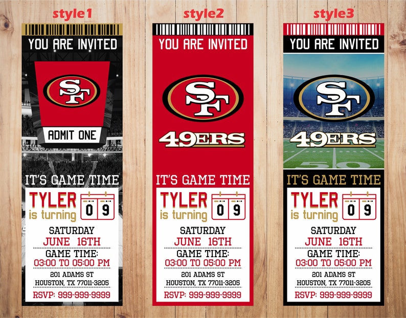 San Francisco 49ers Invitation SF 49ers Birthday Invitations | Etsy