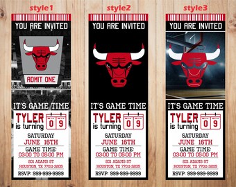 Bulls Ticket Invitation - Etsy