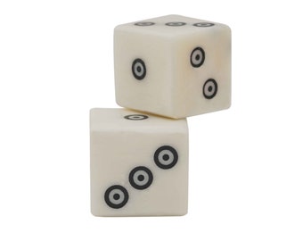 UNIQUE Pip Design Large Medieval Bone Dice Set qty 5 Mat Cauthon's Dice ...