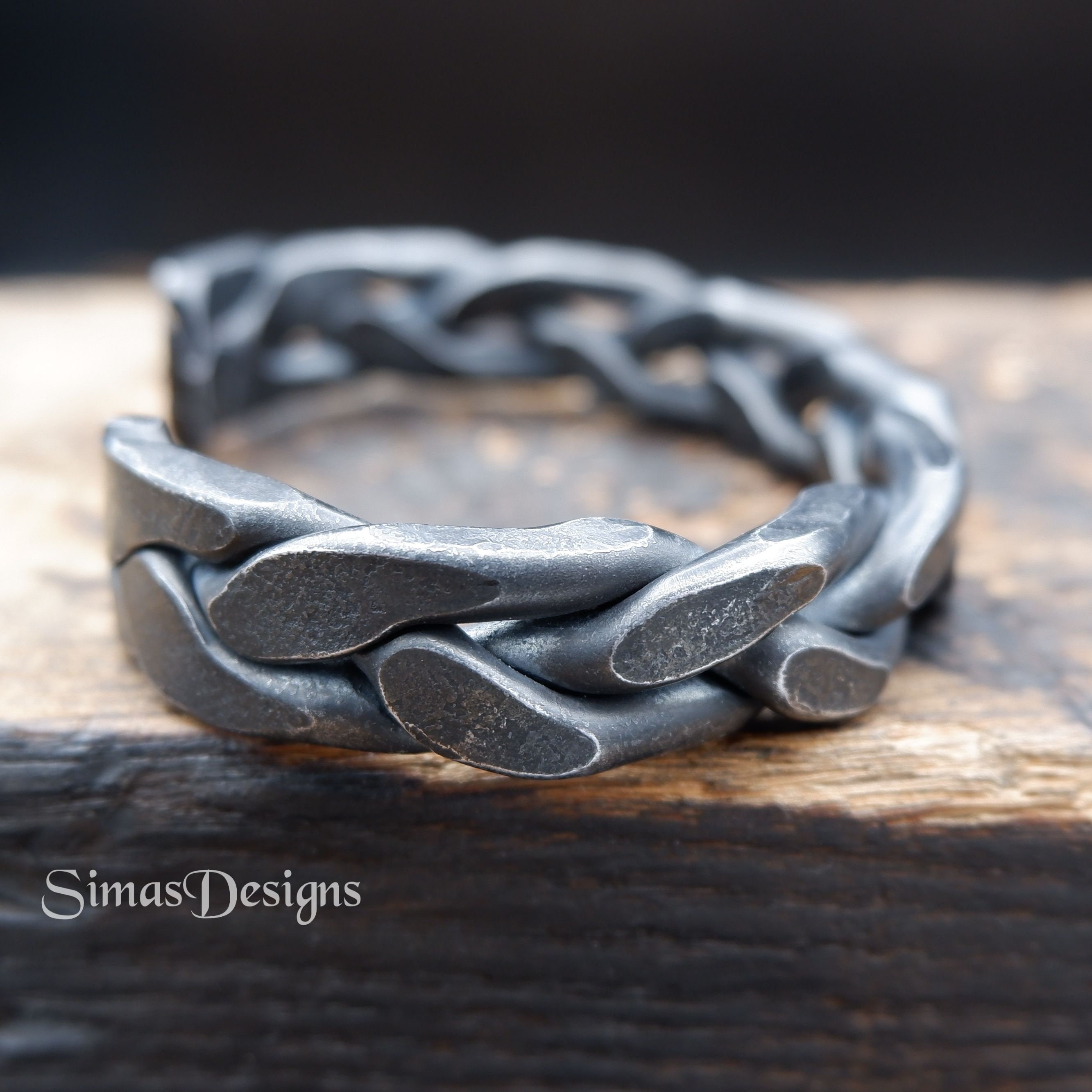 Iron Cuff Bracelet Braided Cuff Bracelet Hand Forged - Etsy