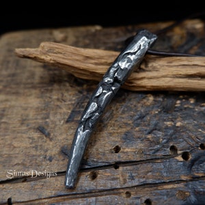 Hand Forged Melted Stainless Steel Fang Pendant, Unique Pendant ...