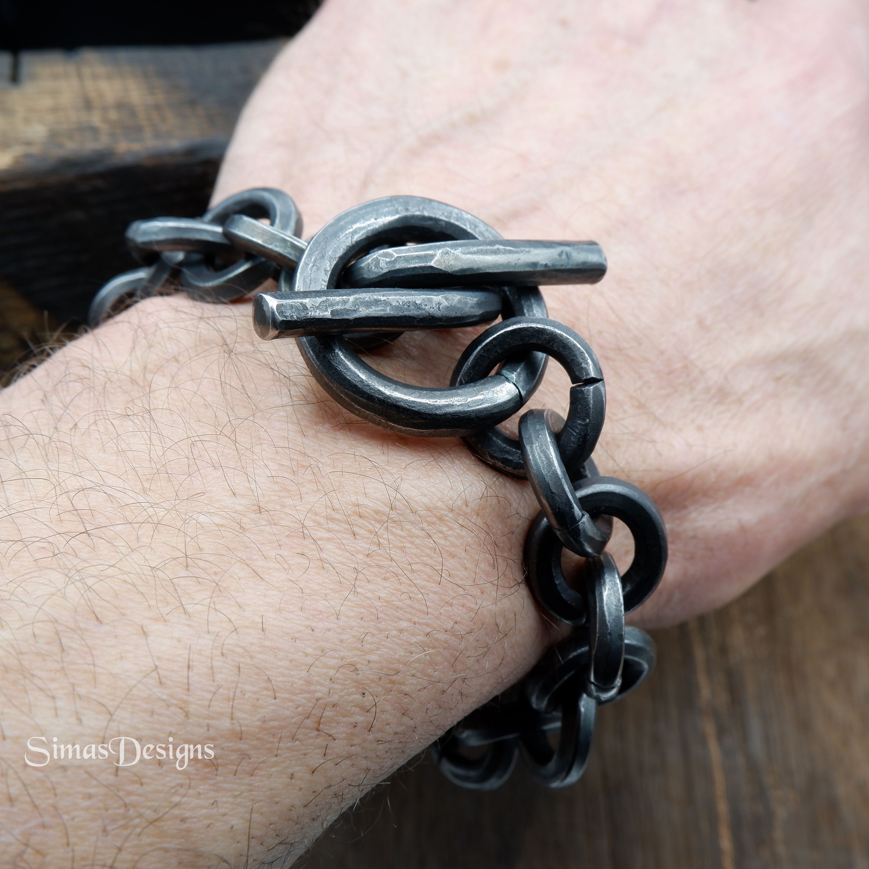 Chunky Iron Chain Bracelet, Heavy Bracelet, Massive Bracelet, Hand ...