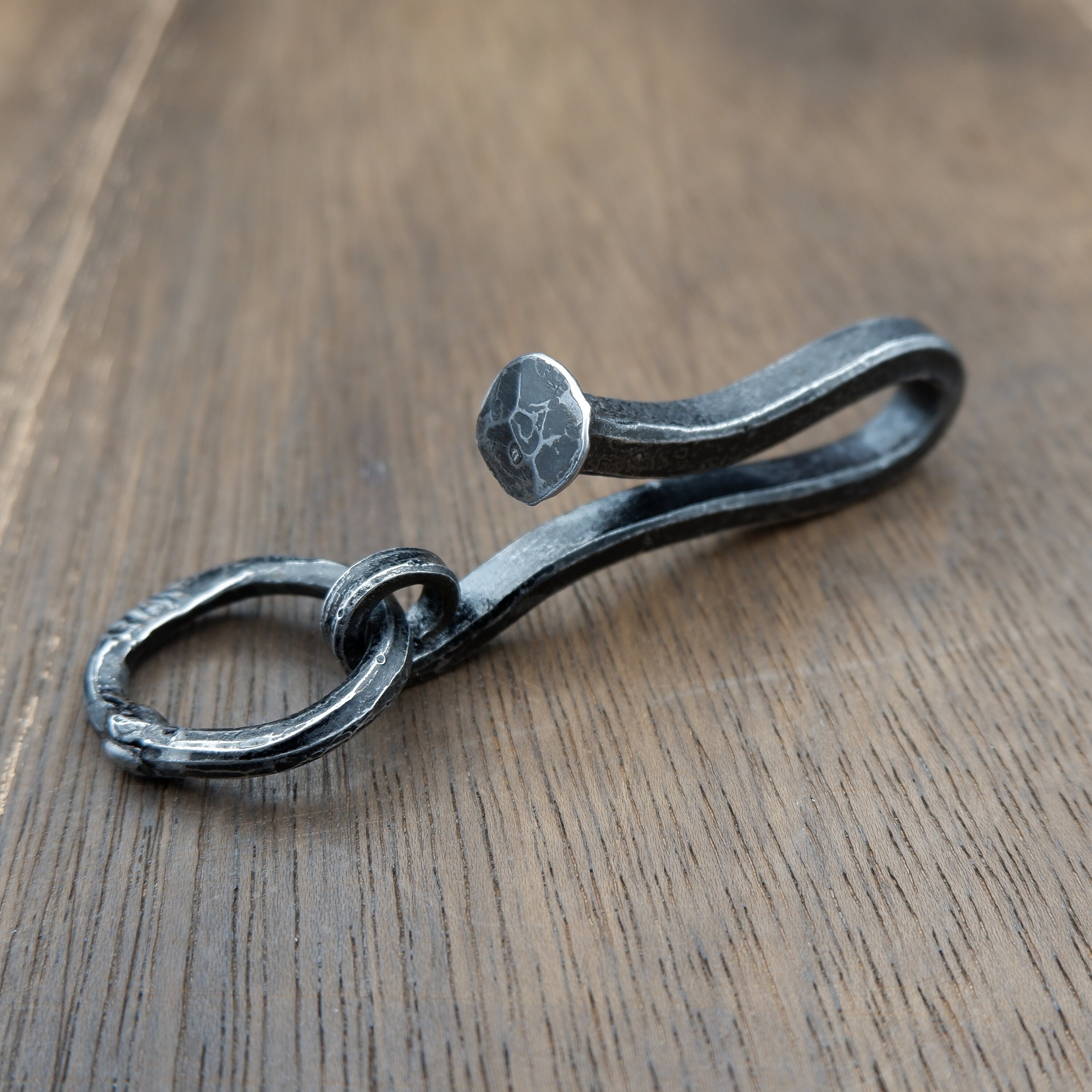 Iron keychain Blacksmith keychain hand forged keychain iron | Etsy