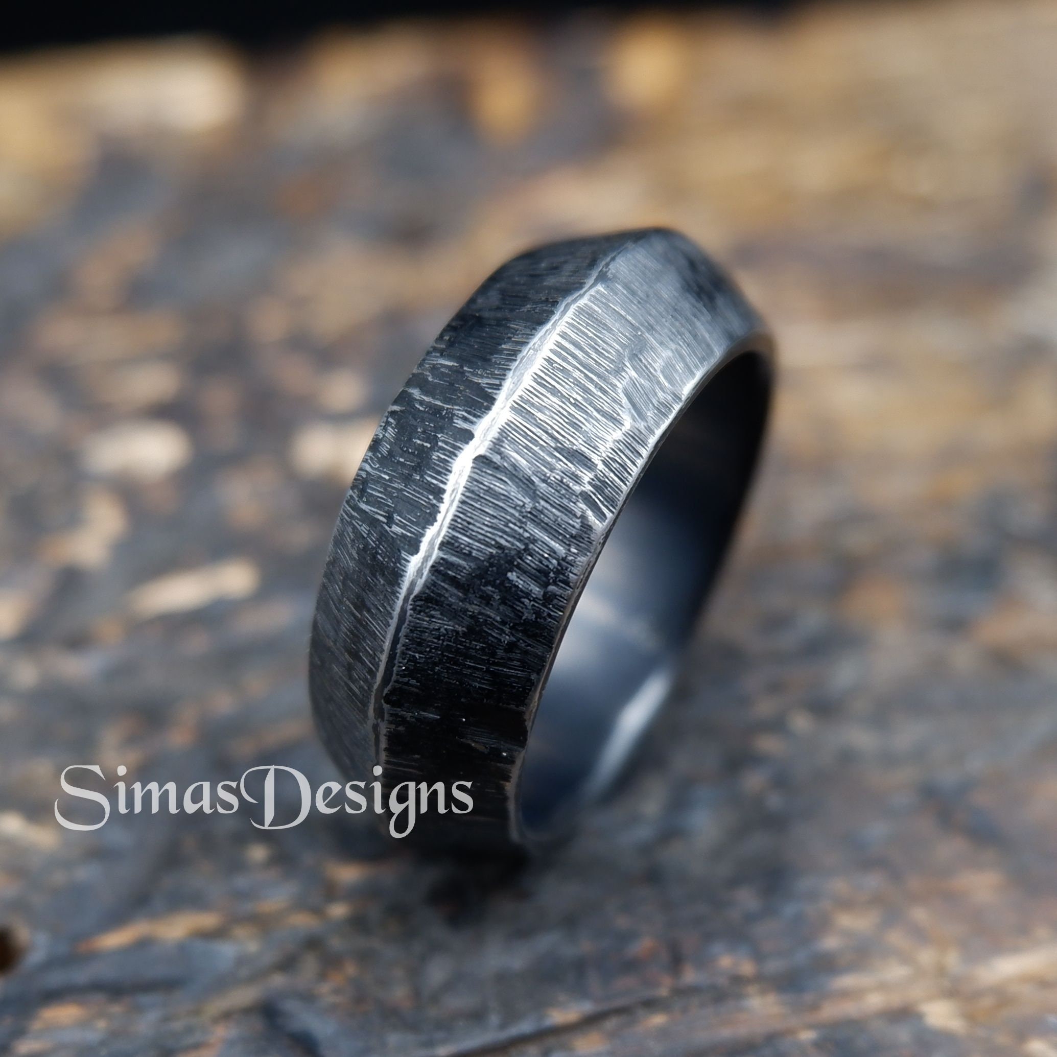 Triangular Iron Ring Hand Forged Unique Men's Ring 6th - Etsy
