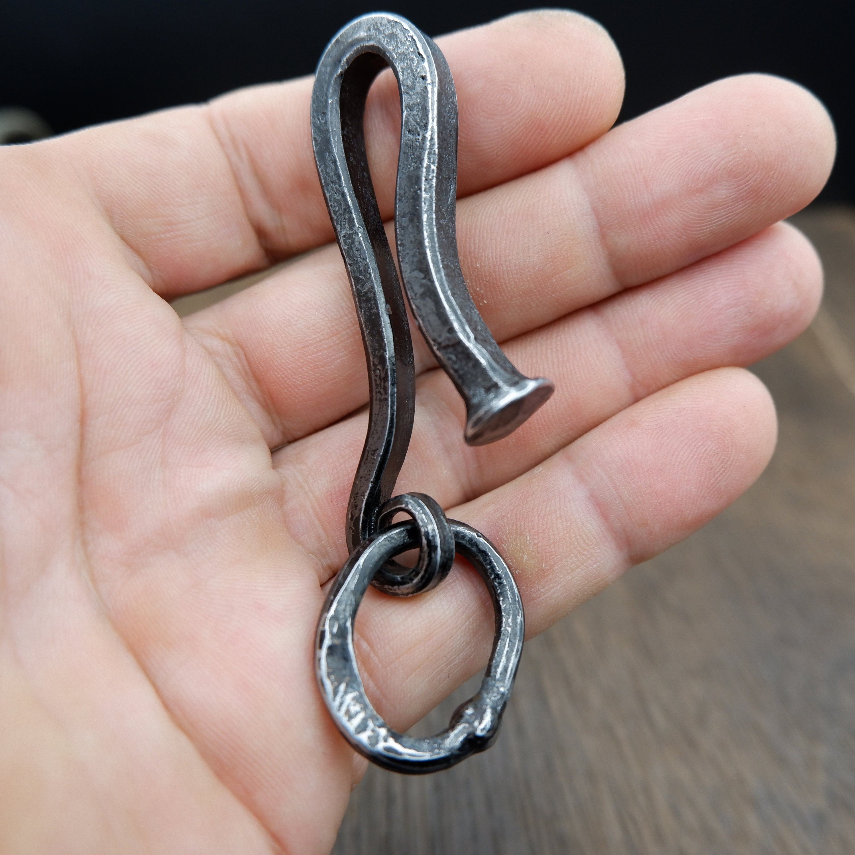 Iron keychain Blacksmith keychain hand forged keychain iron | Etsy