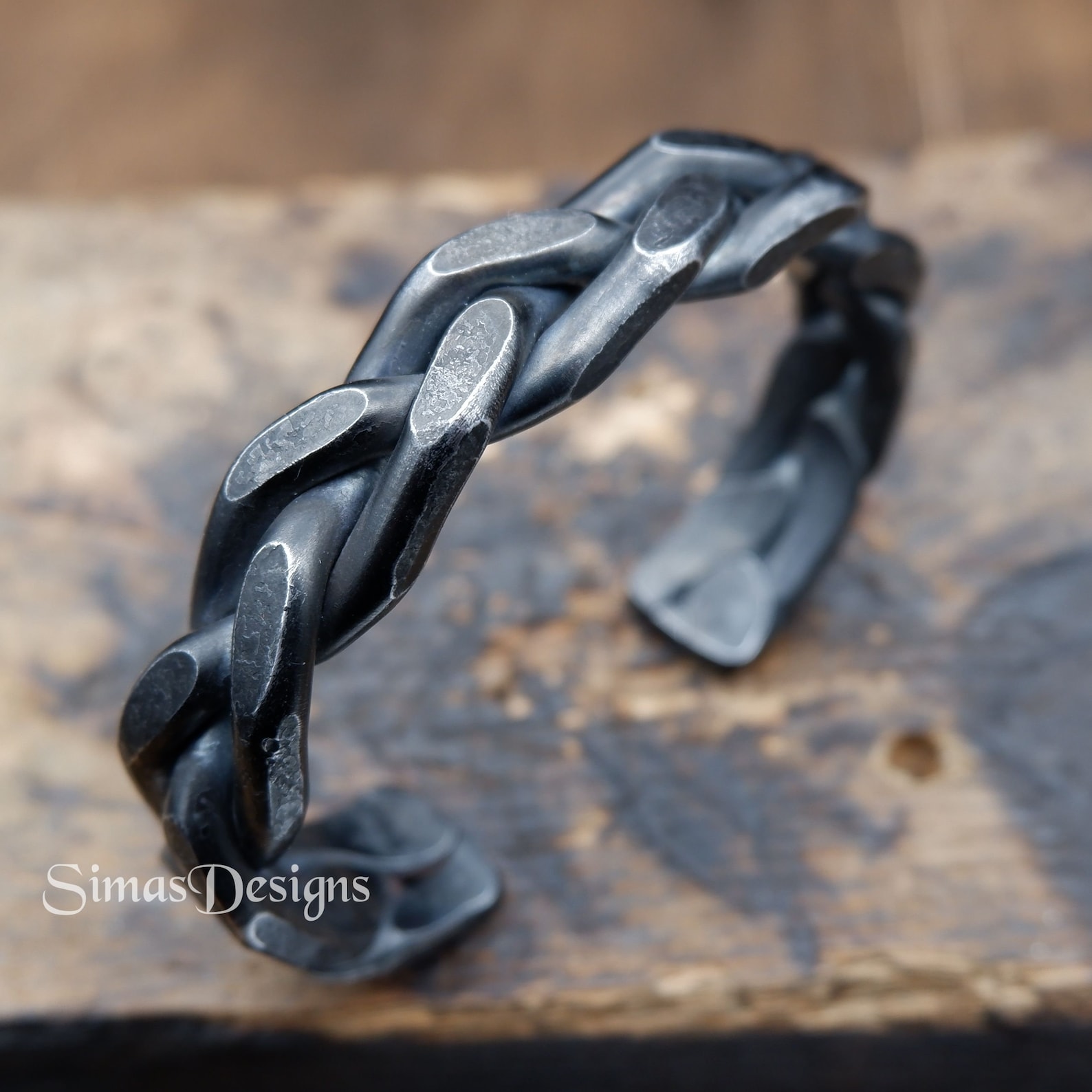 Iron Cuff Bracelet Braided Cuff Bracelet Hand Forged - Etsy