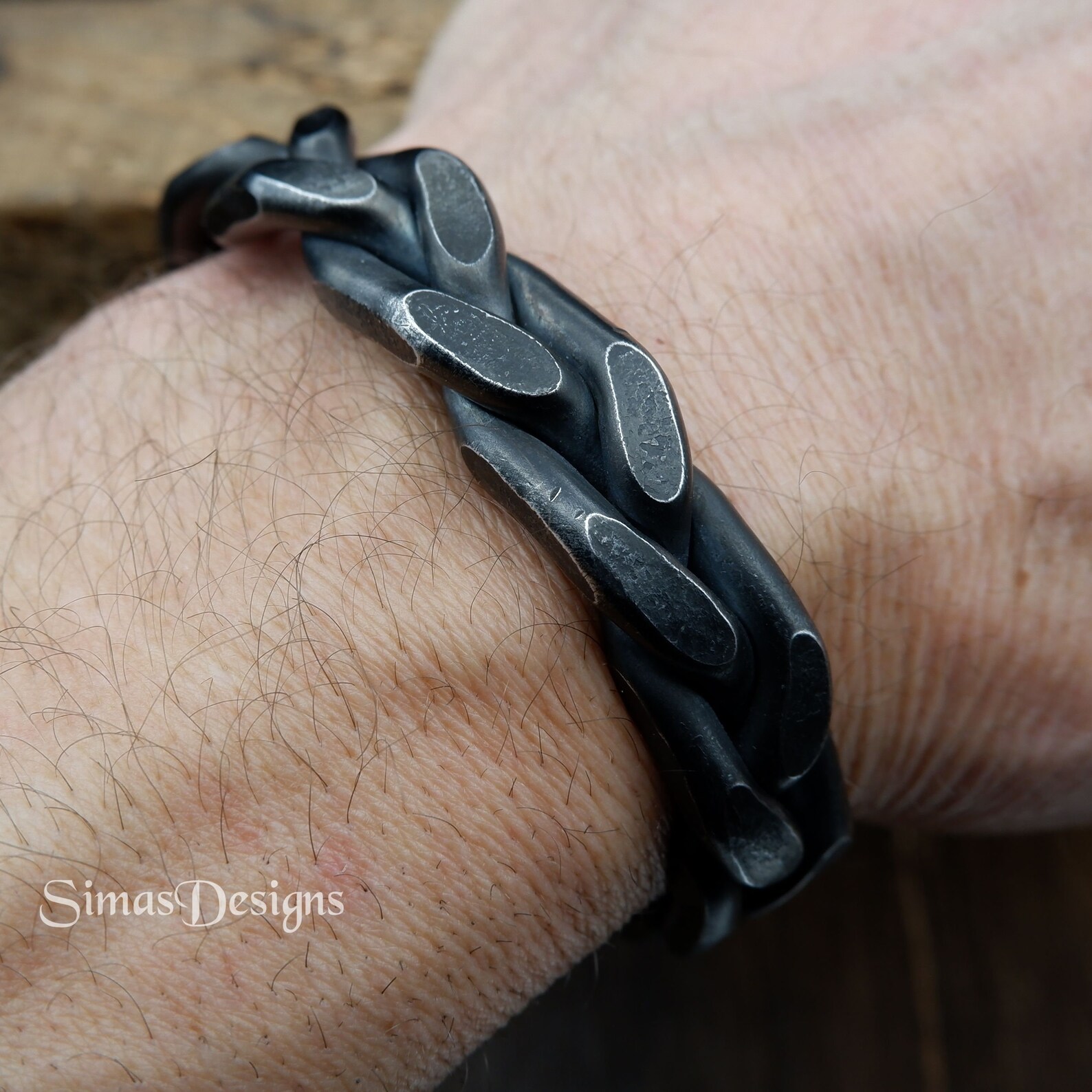 Iron Cuff Bracelet Braided Cuff Bracelet Hand Forged - Etsy