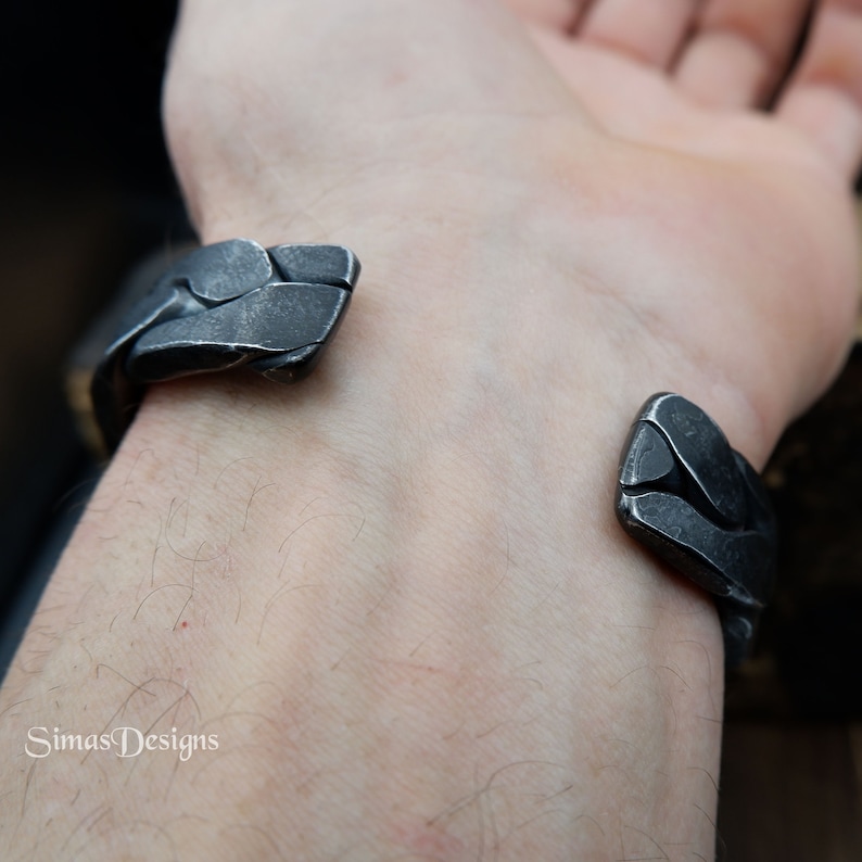 Iron Cuff Bracelet Braided Cuff Bracelet Hand Forged - Etsy