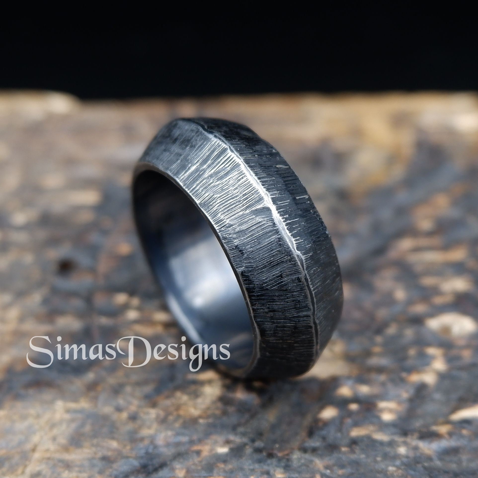 Triangular Iron Ring Hand Forged Unique Men's Ring 6th - Etsy