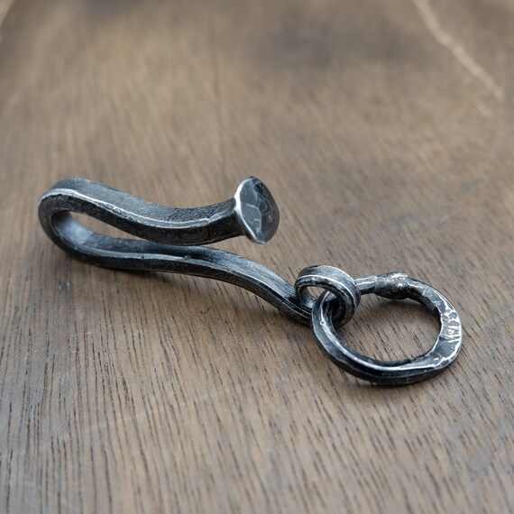 Iron keychain Blacksmith keychain hand forged keychain iron | Etsy