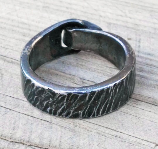 Iron ring hammered ring hand forged ring | Etsy