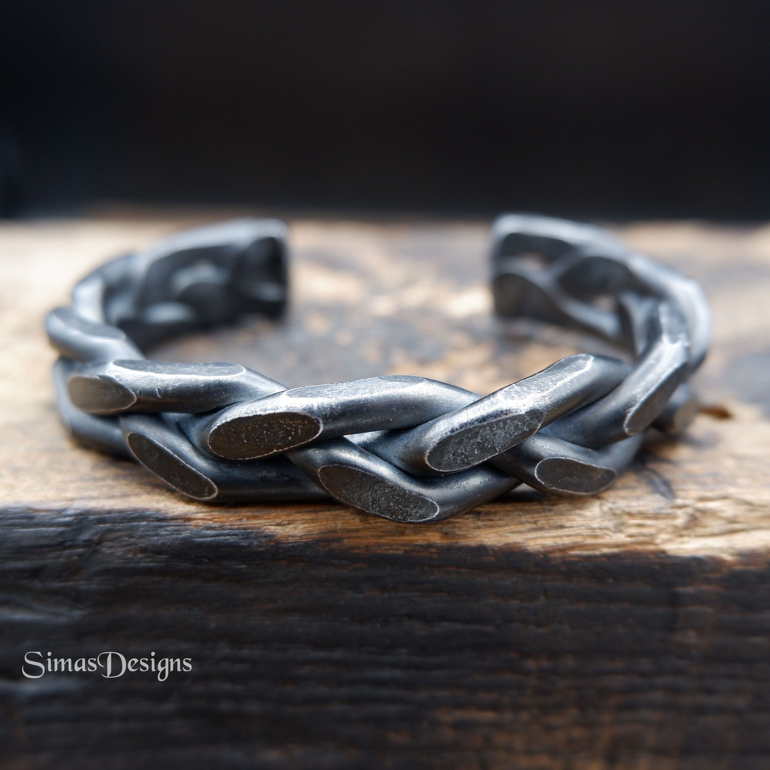 Iron Cuff Bracelet Braided Cuff Bracelet Hand Forged - Etsy