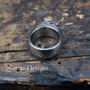 Stainless Steel Drop Ring, Unique Molten Ring, Solid Unisex Ring ...