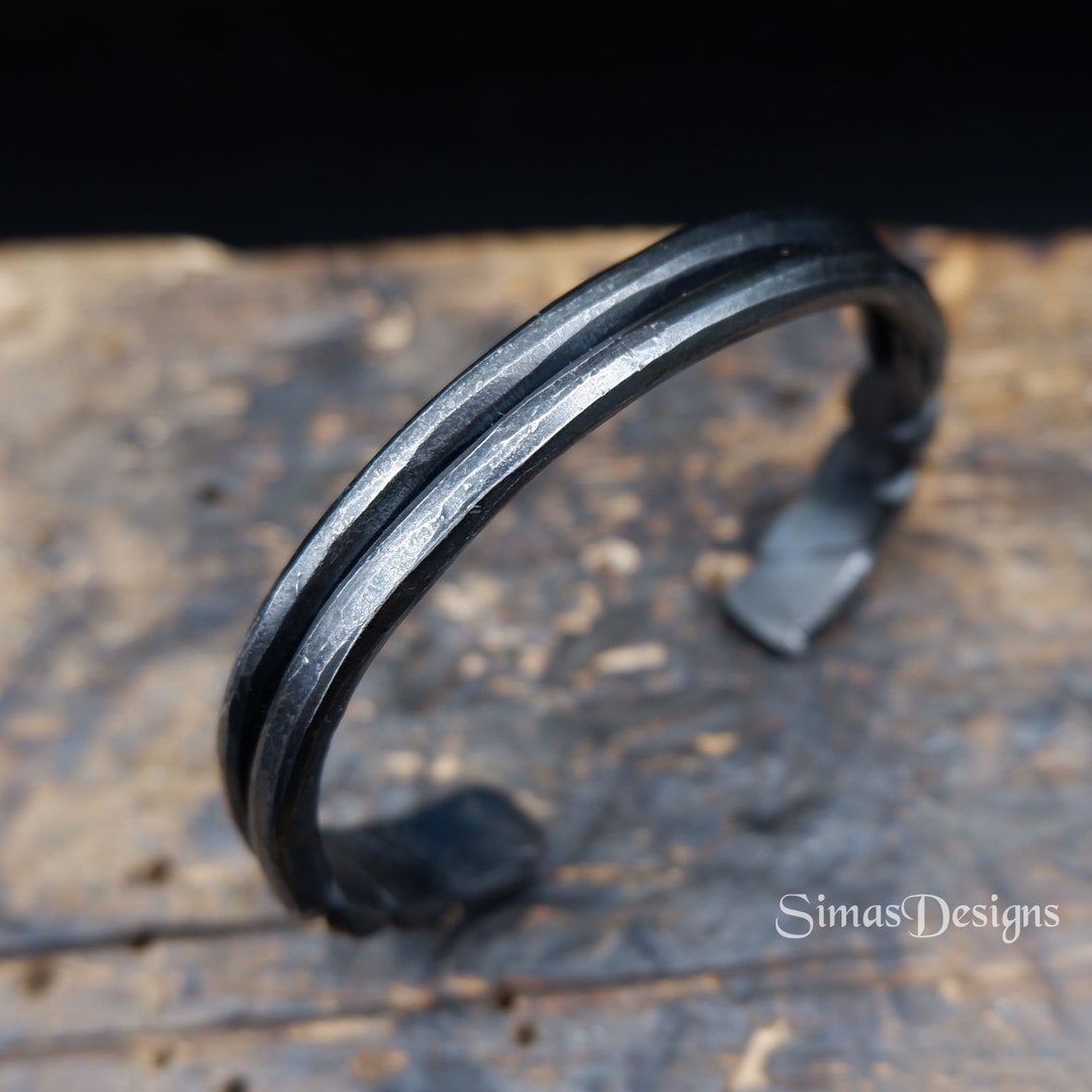 Twisted Iron Cuff Bracelet, Hand Forged Men's Cuff Bracelet, 6th ...