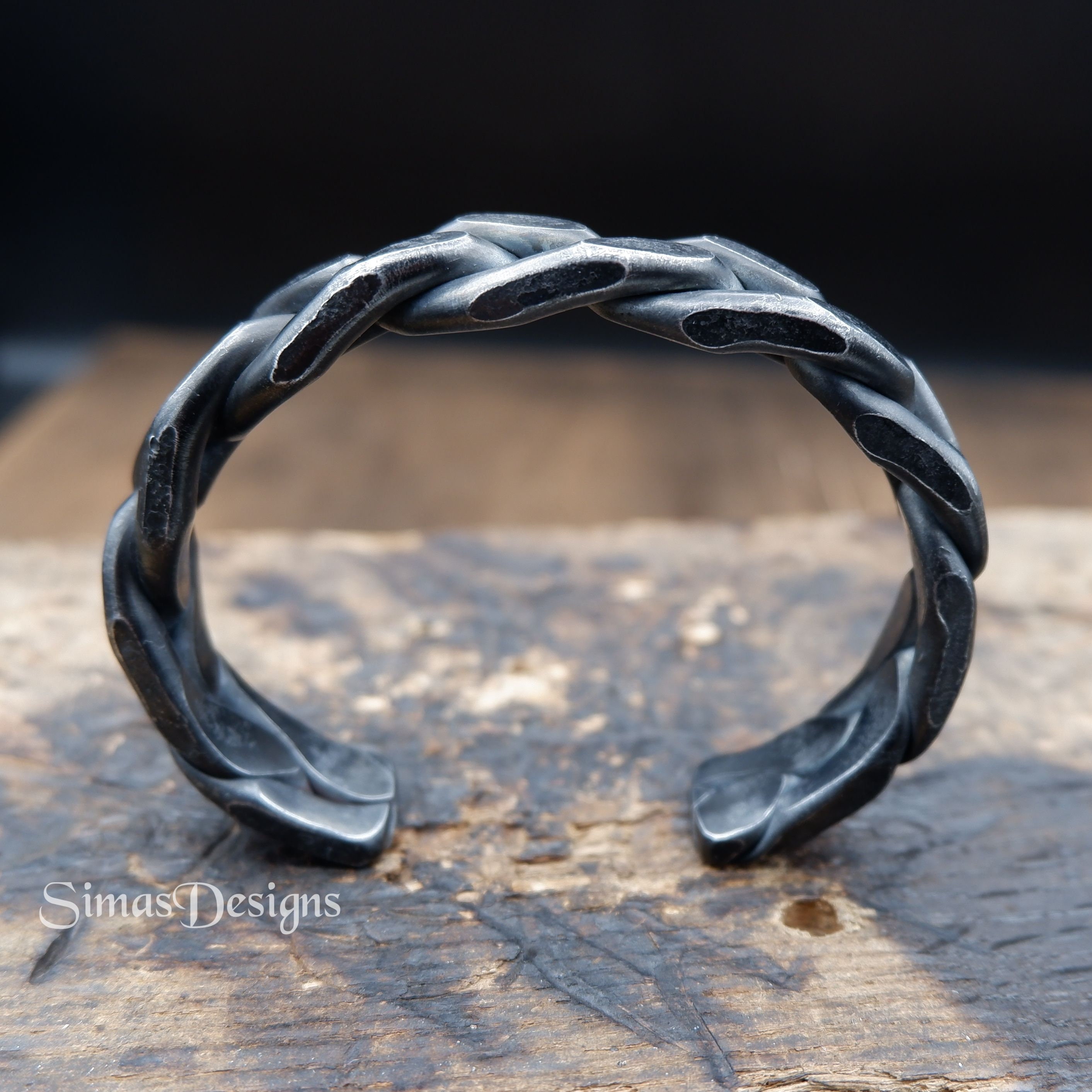 Iron Cuff Bracelet Braided Cuff Bracelet Hand Forged - Etsy