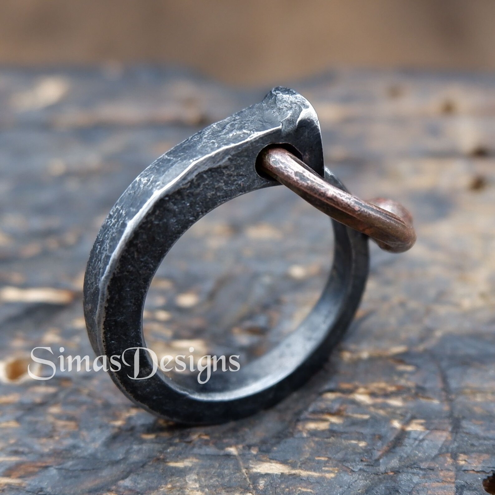 Iron Spike Ring With Copper Detail, Hand Forged Men's or Women's Ring ...