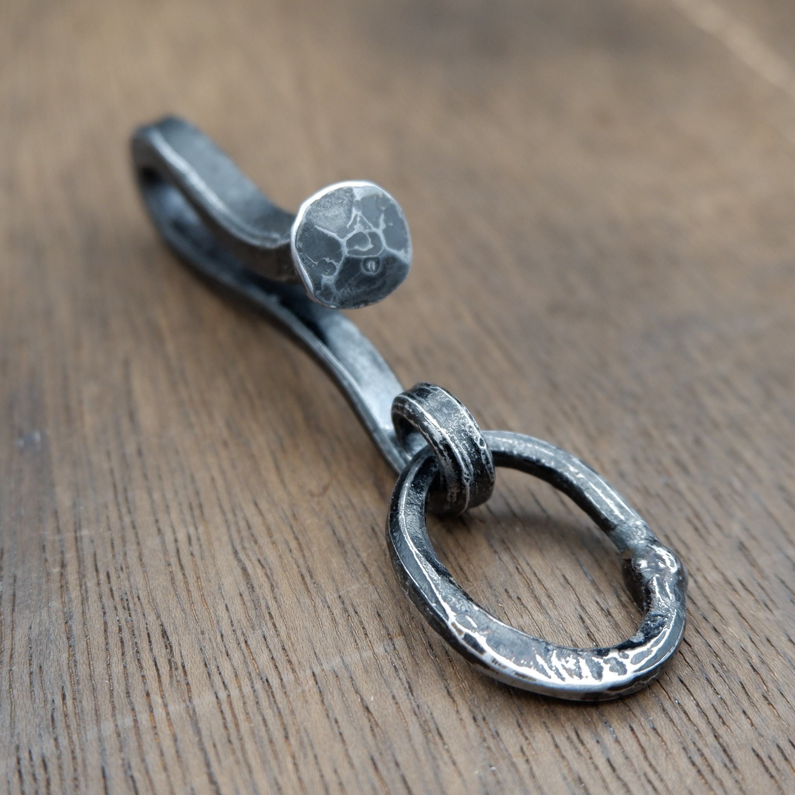 Iron keychain Blacksmith keychain hand forged keychain iron | Etsy