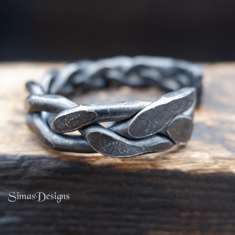 Iron Cuff Bracelet Braided Cuff Bracelet Hand Forged - Etsy