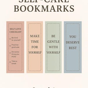 Self-care Bookmark Checklist: Printable Mental Health Reminder (digital ...