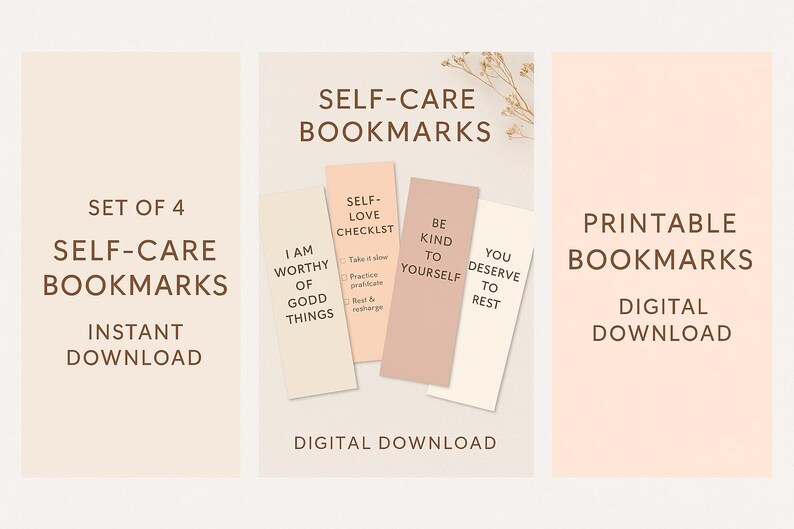 Self-care Bookmark Checklist: Printable Mental Health Reminder (digital ...
